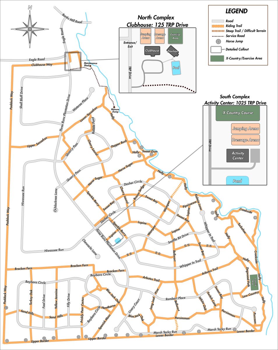 Three Runs Plantation HOA - TRAIL MAP
